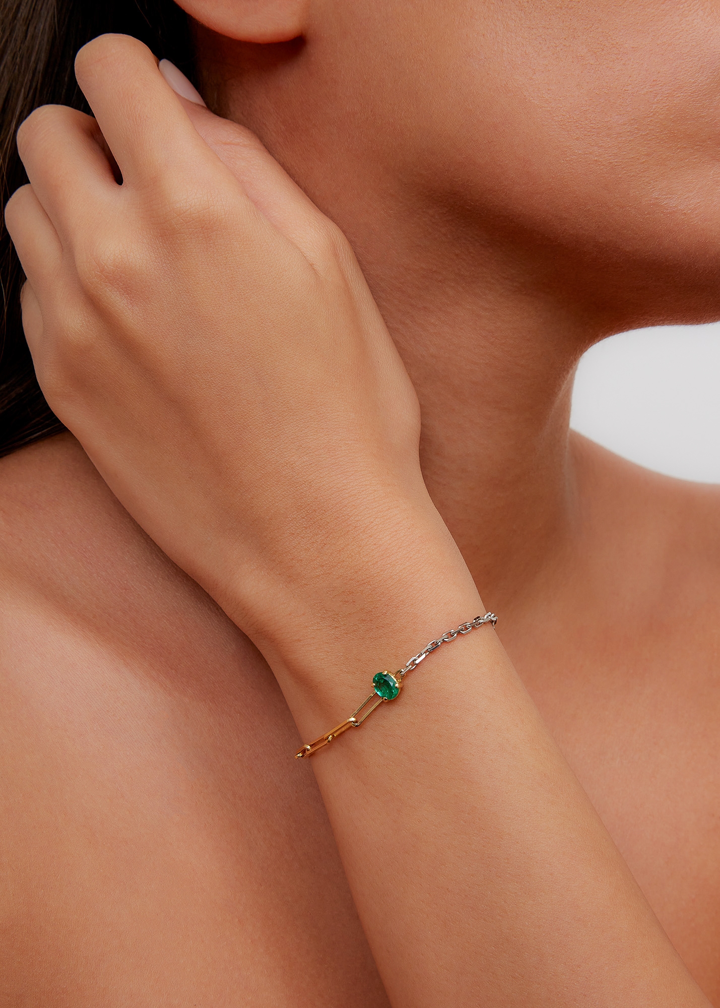 Bracelet Solitaire Diamant Rond PM - Diamond, yellow gold and white ...