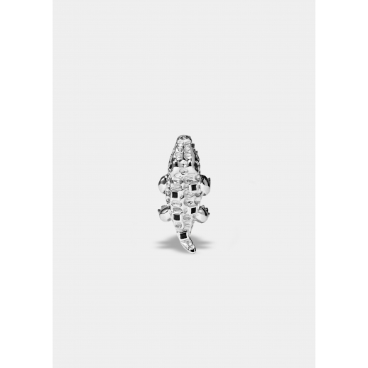 Earring Mini Croco - Black diamonds and white gold - Yvonne Léon