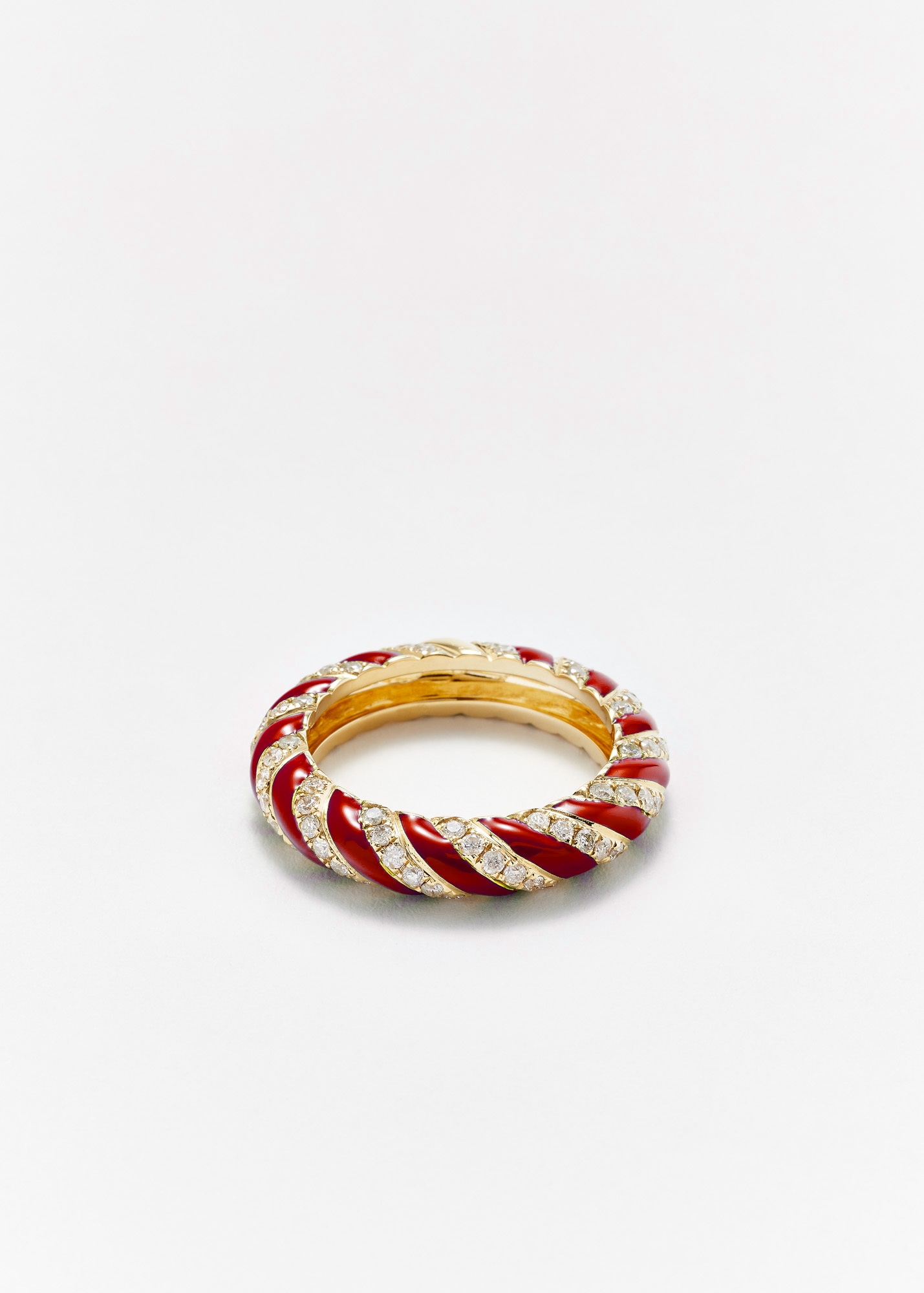 Alliance Mini Torsade - Rainbow enamel, diamonds and yellow gold ...
